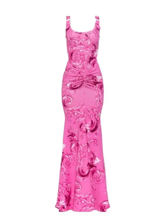 Versace Barocco Buckle Maxi Dress - Pink