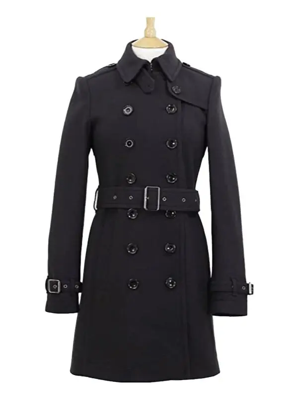 Burberry Logo Trench Coat - Black