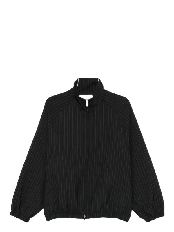 THE FRANKIE SHOP Long-sleeved Zip-up Jacket With Elastic Cuffs And Hem - Black