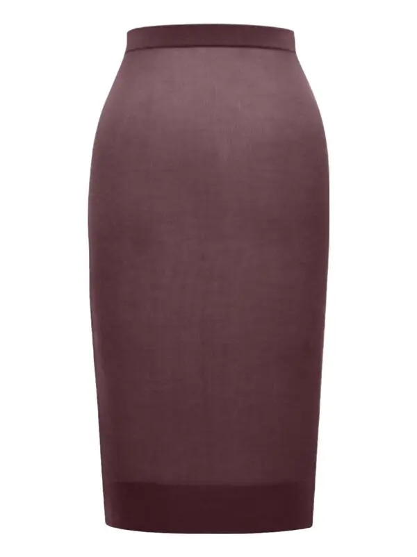Saint Laurent Pencil Skirt With Side Zippers - Red
