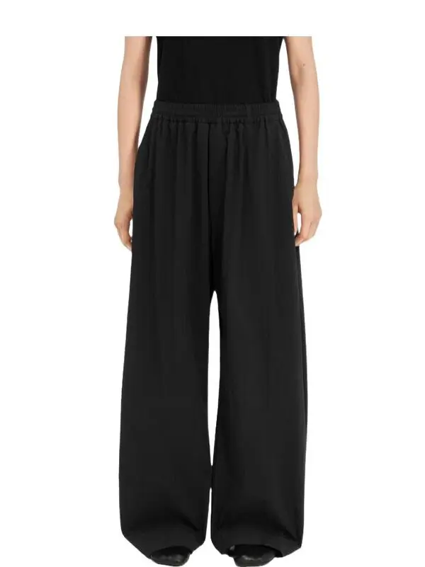 MAISON MARGIELA Elasticated-waist Wide-leg Trousers - Black