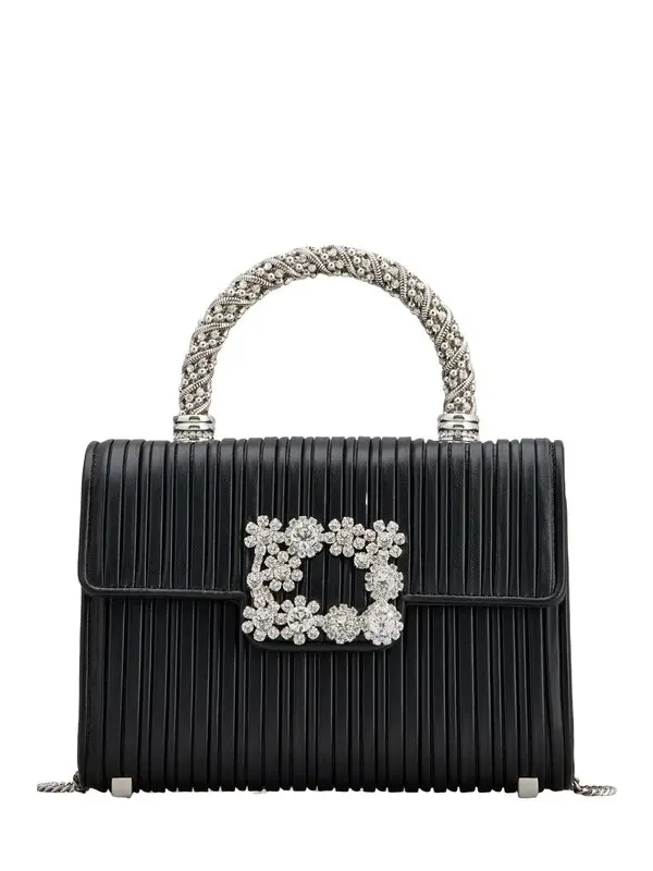 ROGER VIVIER Jewel Efflorescence Mini Bag In Leather - Black