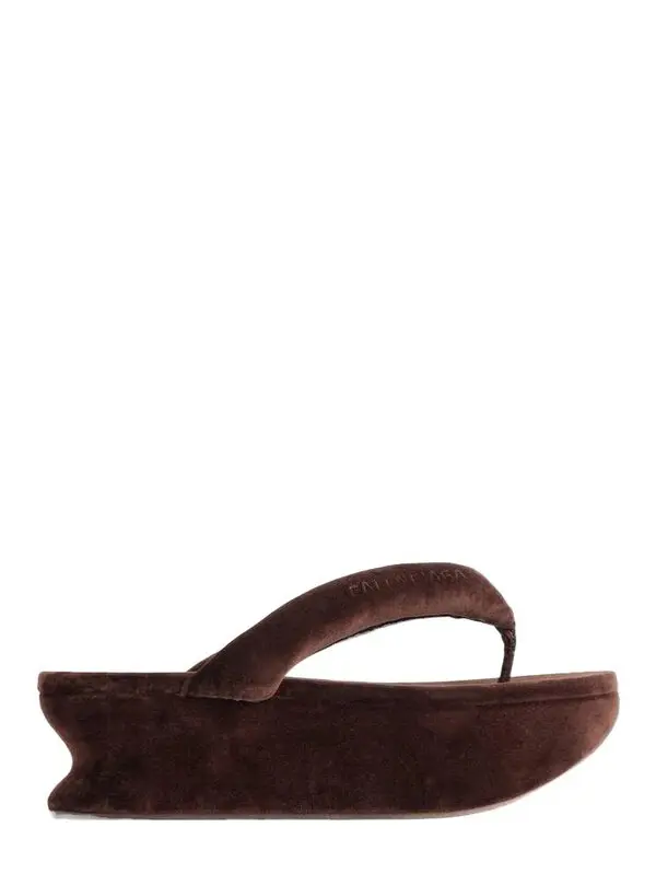 Balenciaga Gaeta Thong Platform Sandals - Mocha