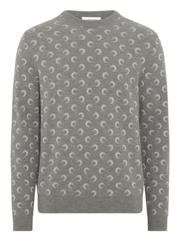 MARINE SERRE Moon Jacquard Sweater - Gray