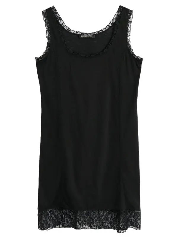 Our Legacy Sleeveless Lace-trimmed Dress - Black
