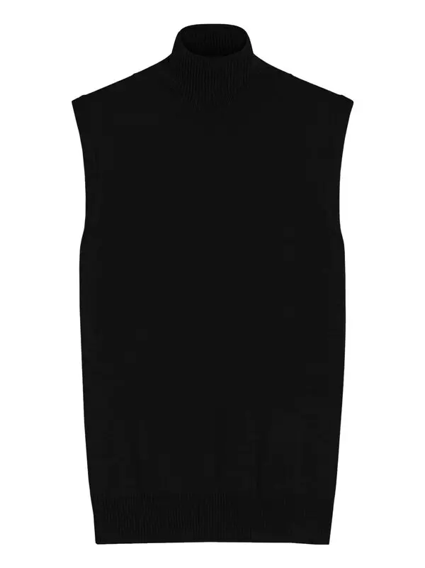 Sportmax Sleeveless Turtleneck Fine Wool Jumper - Black