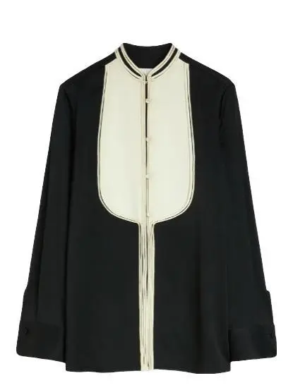 JIL SANDER Detailed Satin Shirt - Black