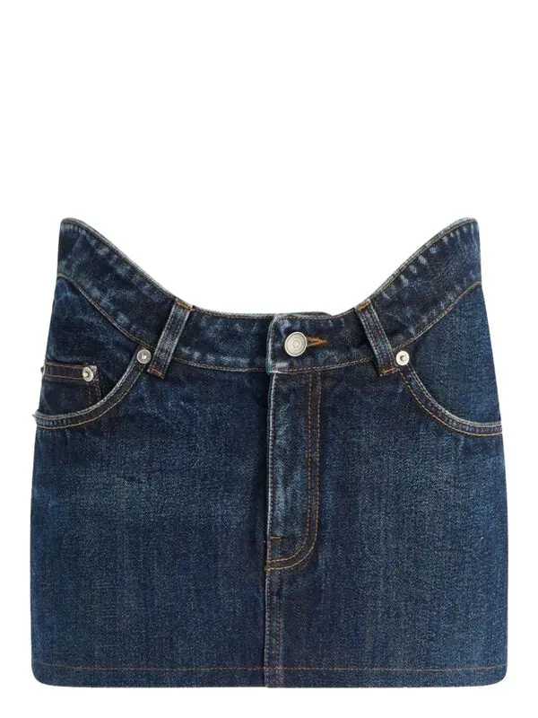 JEAN PAUL GAULTIER Denim Midi Skirt - Black