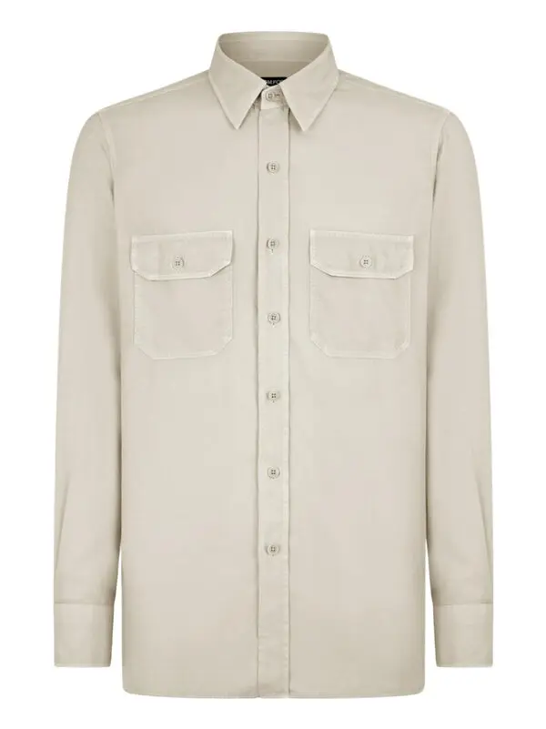 TOM FORD Flap Pocket Long-sleeved Shirt - White