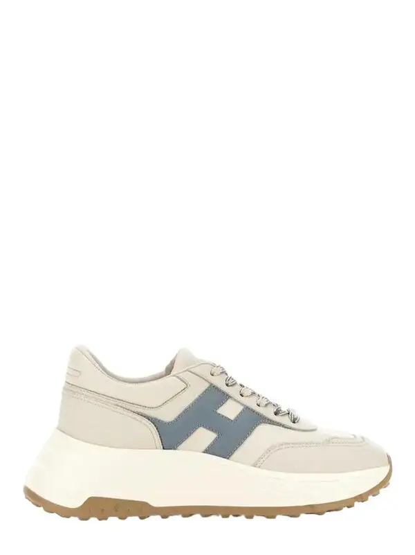 Hogan Logo Detailed Lace-up Sneakers - Light Blue Ivory