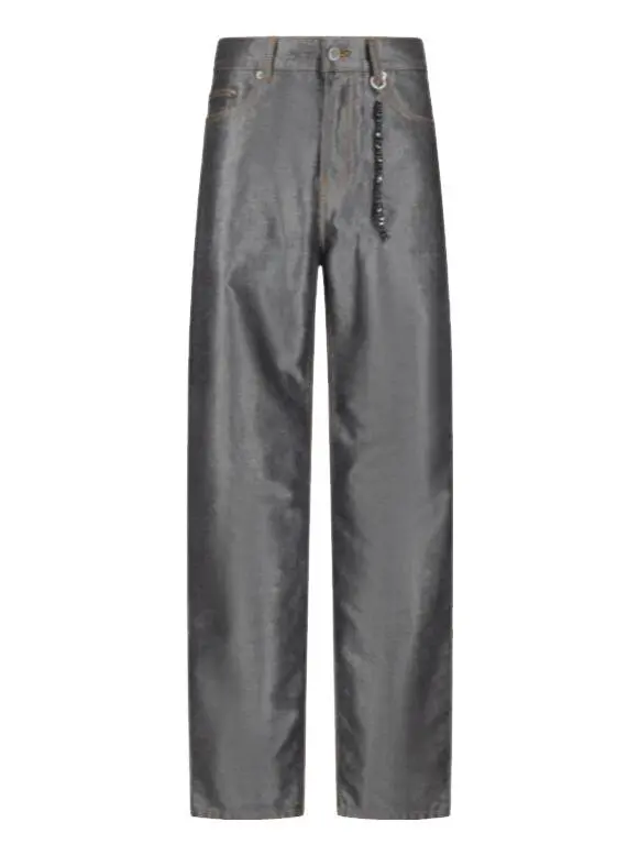 DARKPARK Chain Detail Wide-leg Pants - Gray