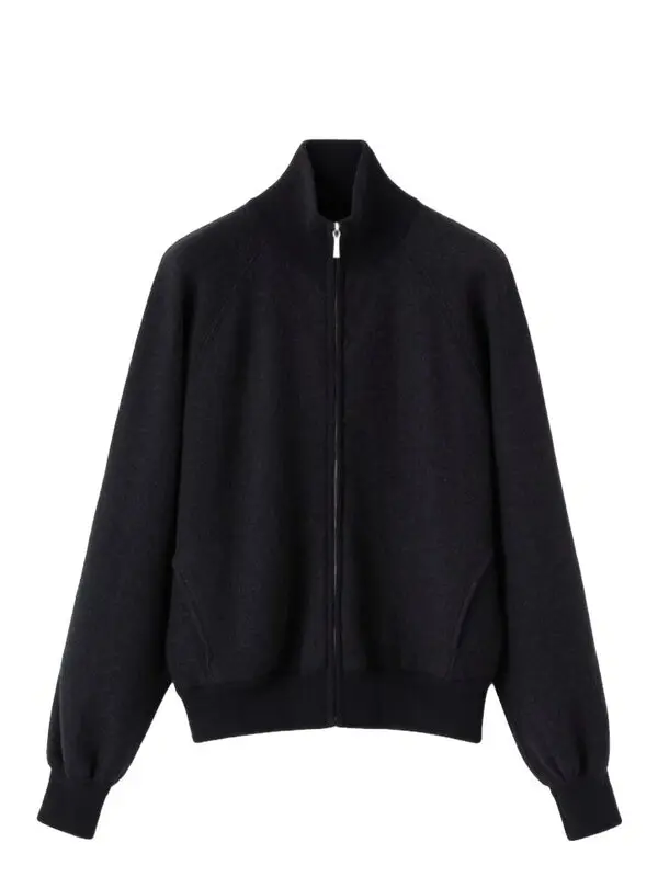 Loro Piana High-neck Zip Bomber - Navy Blue