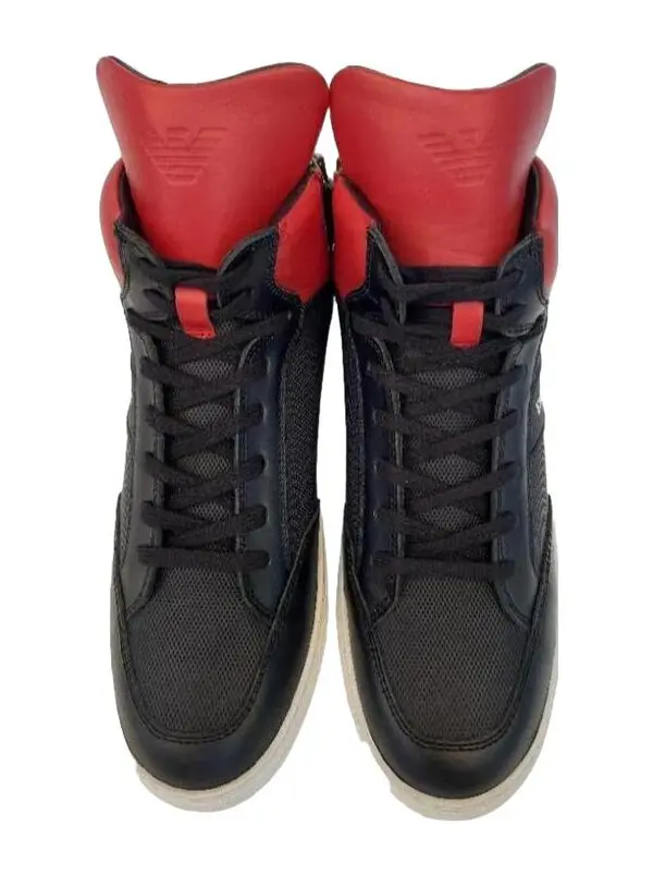 Emporio Armani High Top Lace-up Sneakers - Black