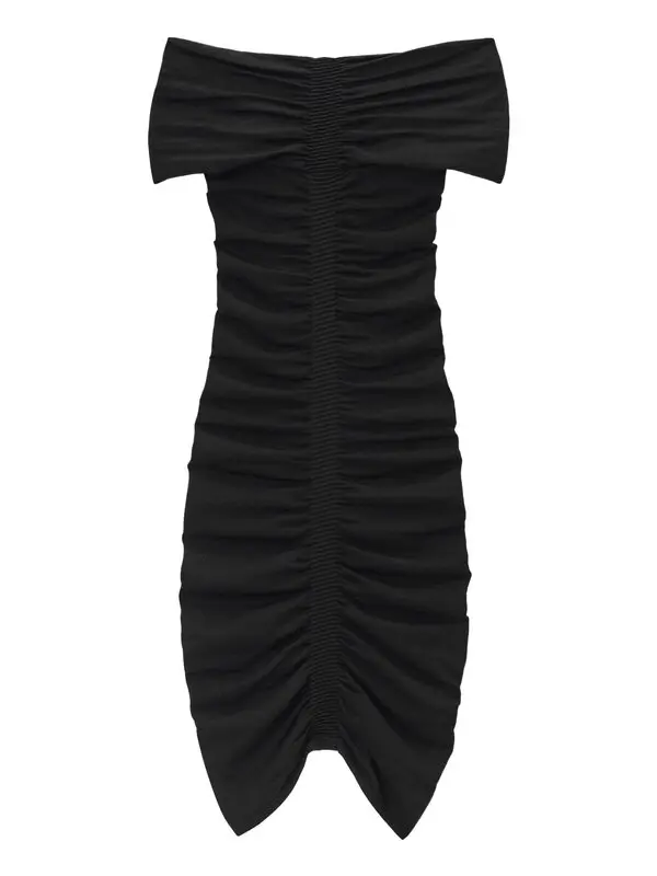 Alexander Wang Off-shoulder Ruched Dress - Black