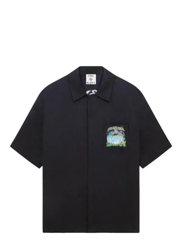 Casablanca Short-sleeved Straight-hem Shirt - Black