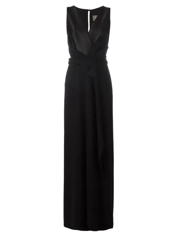 Max Mara Duilio Sleeveless V-neck Maxi Dress - Black
