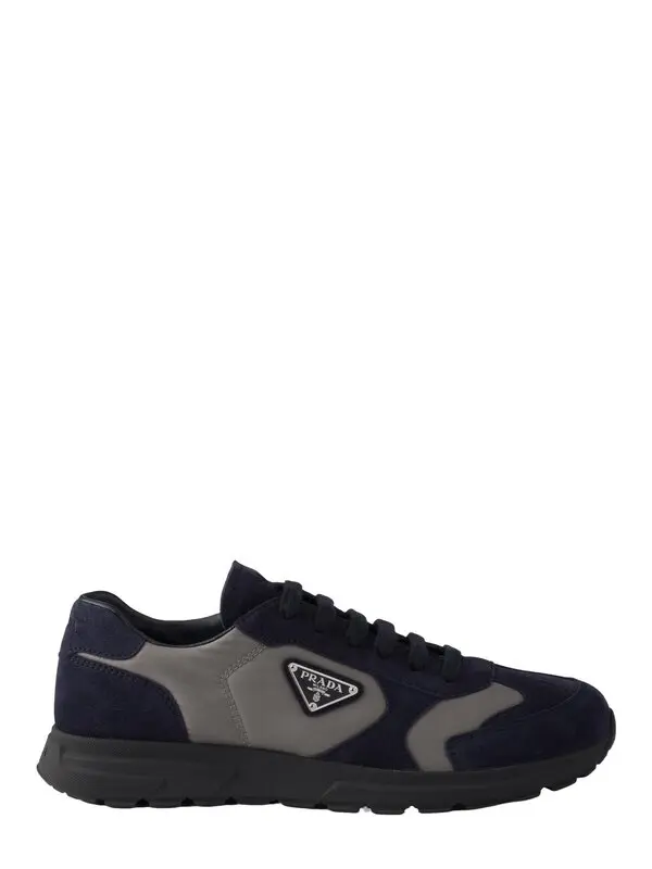 Prada Suede And Re-nylon Sneakers - Black