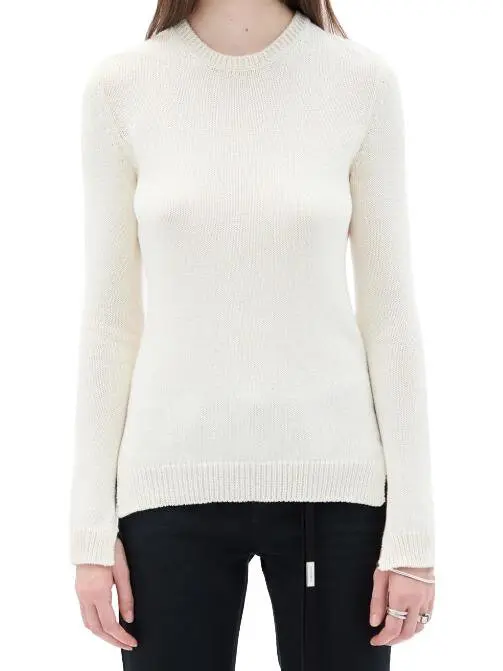 ANN DEMEULEMEESTER Open-back Ribbed Sweater - White