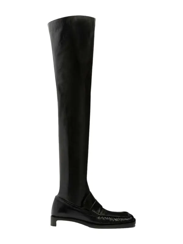 JIL SANDER Over-the-knee Stretch Nappa Leather Boots - Black