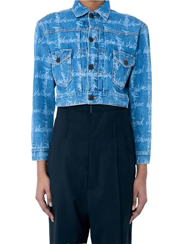 VIVIENNE WESTWOOD Marlene Cropped Denim Jacket - Blue