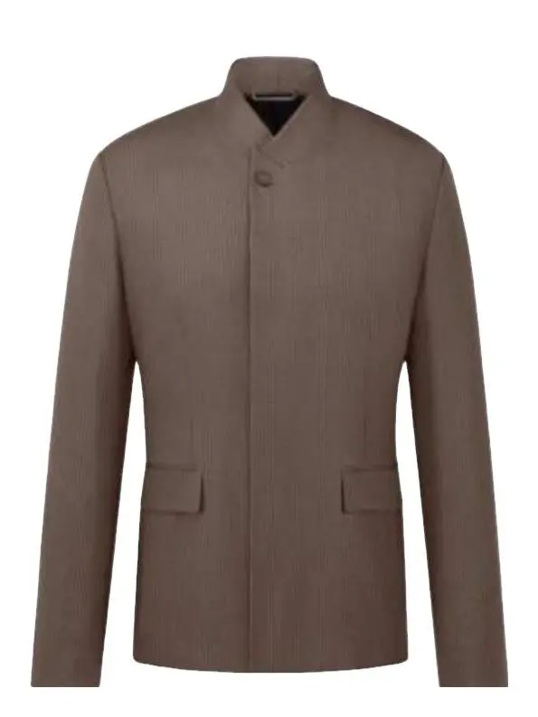 Dior Jacket With Stand Collar And Button Closure - Brown