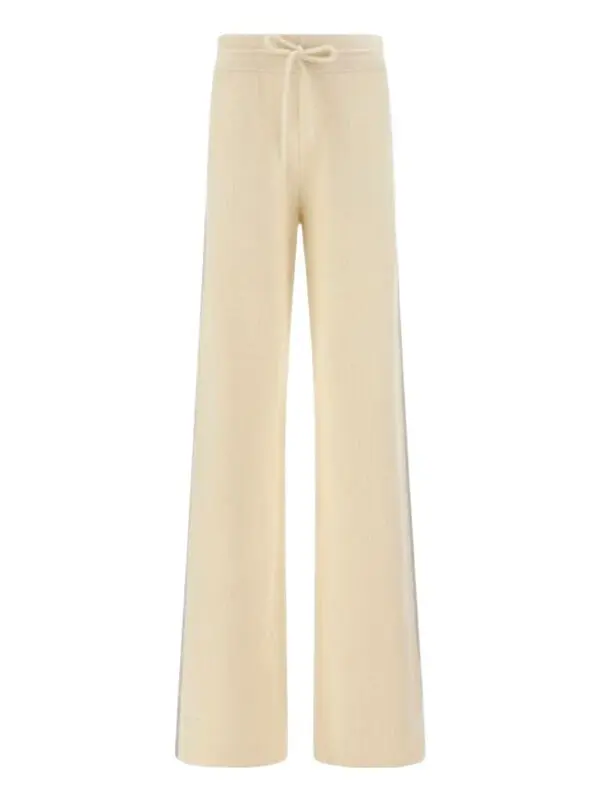 Fabiana Filippi Ribbed Knit Drawstring Trousers With Side Band - Nude