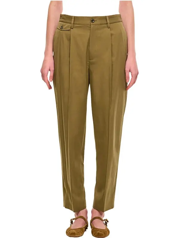 Ralph Lauren Gordon Gabardine Pleated Pants - Brown