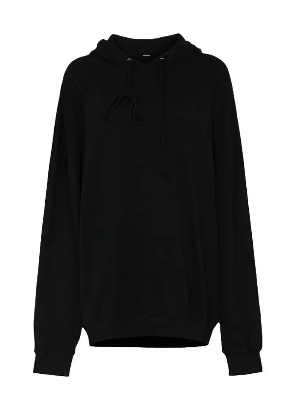 We11Done Logo Print Oversized Hoodie - Black