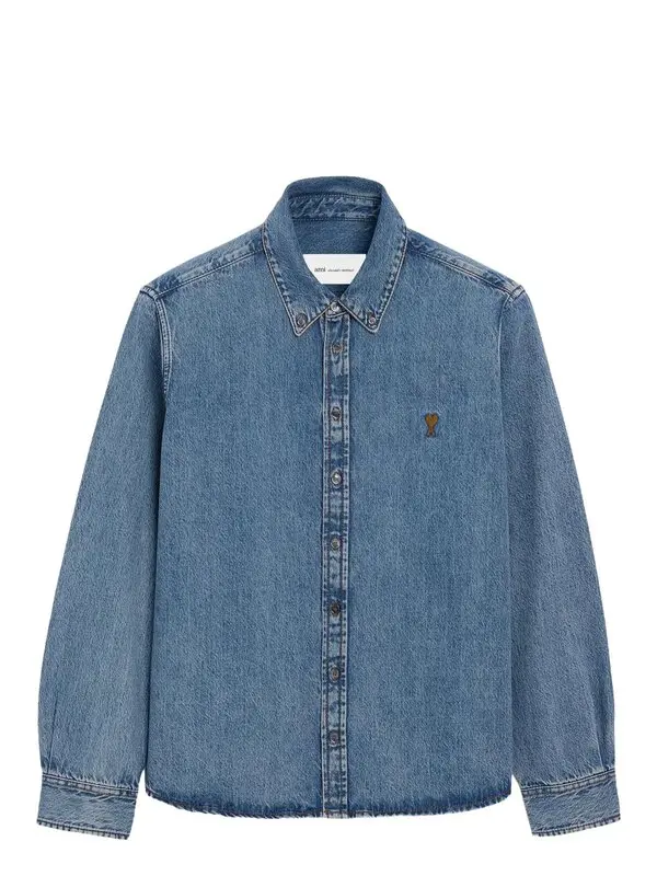 AMI Paris Long-sleeved Denim Shirt - No
