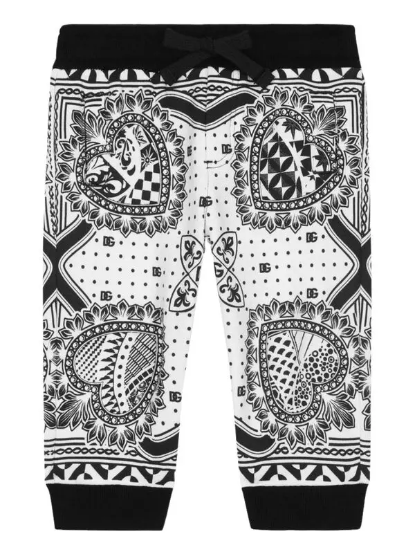 Dolce & Gabbana Bandana Print Jersey Track Pants - Black