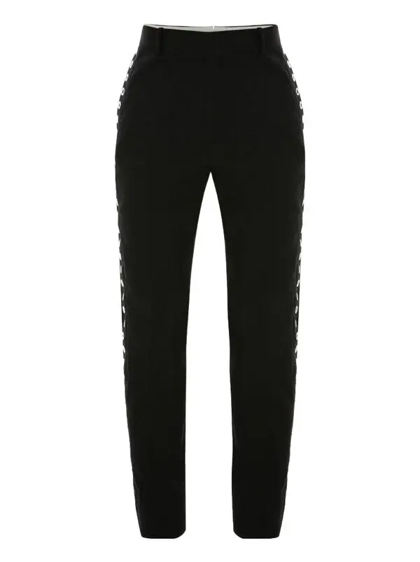 Alexander McQueen Eyelet Detail Slim-cut Trousers - Black