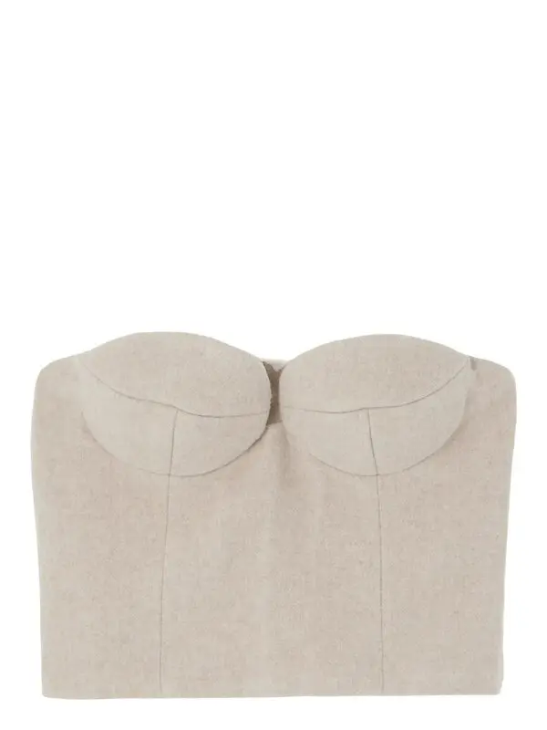 Magda Butrym Cashmere Corset Top - Beige