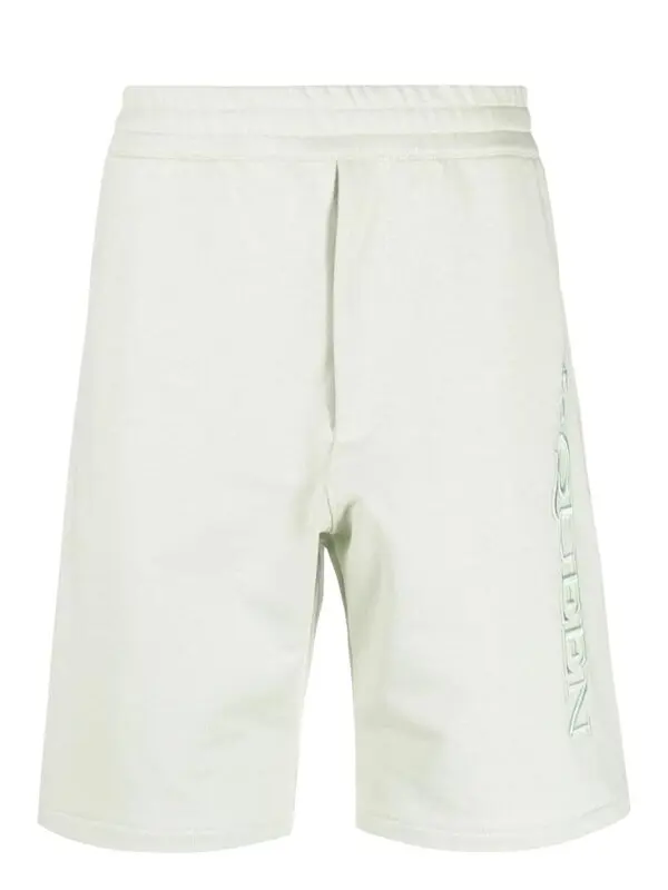 Alexander McQueen Logo Embroidered Bermuda Shorts - White