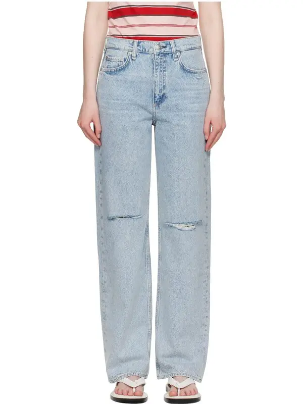 RAG  BONE Rag & Bone High-rise Straight-leg Jeans With Embroidered Logo - Calhe