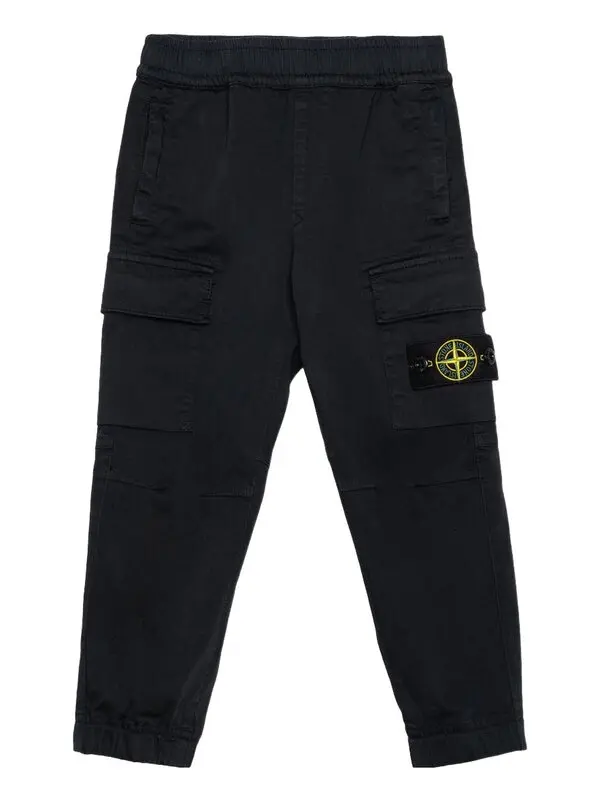 Stone Island Compass-badge Tapered Cargo Trousers - Blue