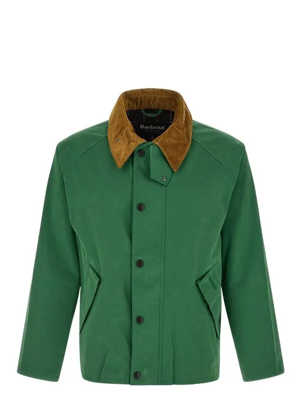 Barbour High-neck Long-sleeved Jacket With Corduroy Collar - Green