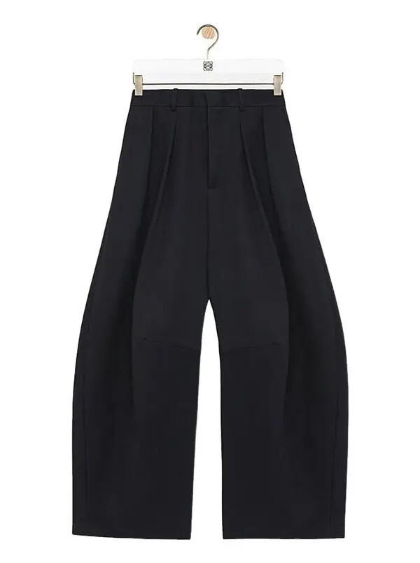 Loewe Barrel Trousers In Cotton And Silk Gabardine - Black