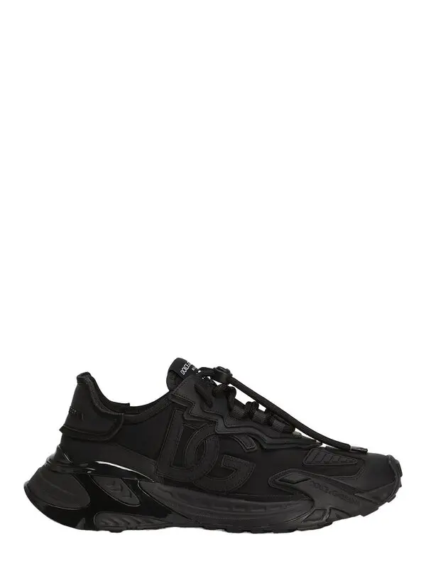 Dolce & Gabbana Dg Logo Patch Low-top Sneakers - Black
