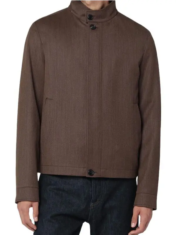Zegna Long-sleeved Straight-hem Jacket - Brown
