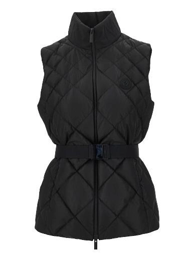 Moncler Quilted Zip-up Vest With Stand Collar - Black