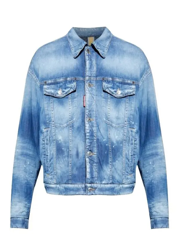 Dsquared2 Distressed Denim Jacket - Blue