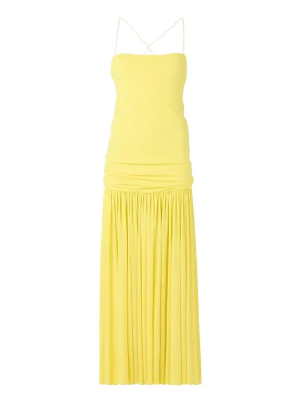 Jacquemus The Abiha Gathered Waist Dress - Yellow