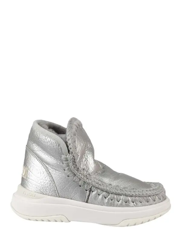 Mou Eskimo Crochet Stitch-trim Boots - White