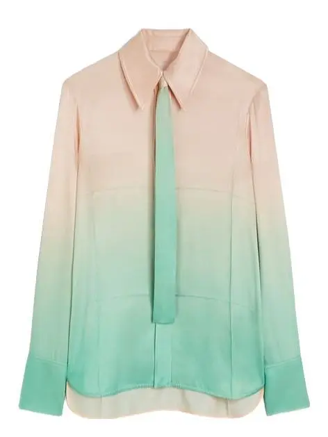 JIL SANDER Wide Pointed Collar Shirt With Tie Detail - Peony