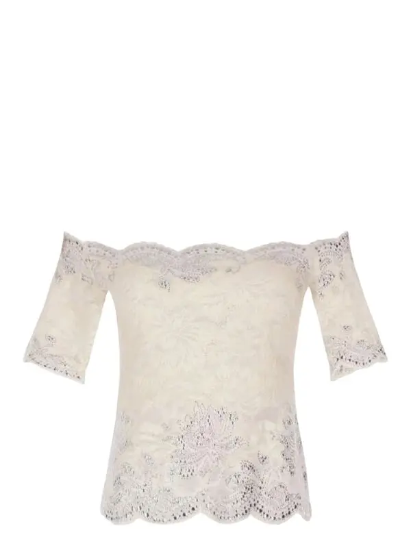 Rabanne Lace Off-shoulder Top - White