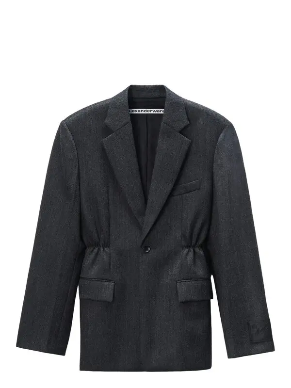 Alexander Wang Single-breasted Oversized Blazer - Black/charcoal Gray