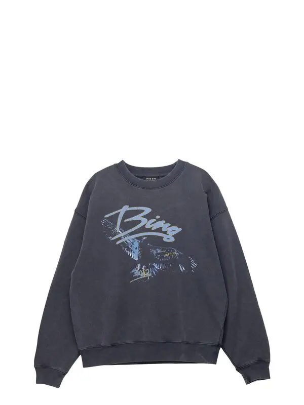ANINE BING Spencer Sweatshirt - Water-washed Black