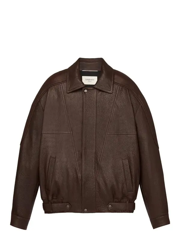 Saint Laurent Bubbled Lambskin Jacket With Cupro And Acetate Lining - Black