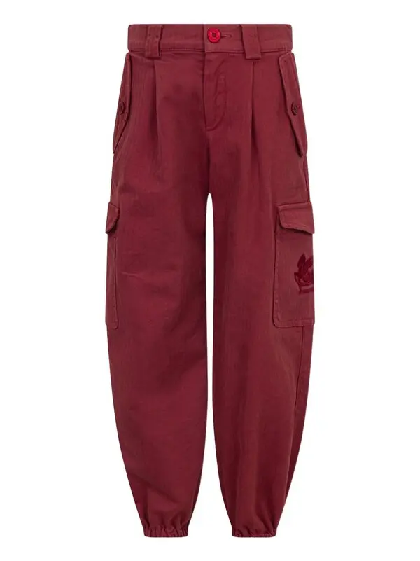 Etro Embroidered Cargo Trousers - Red