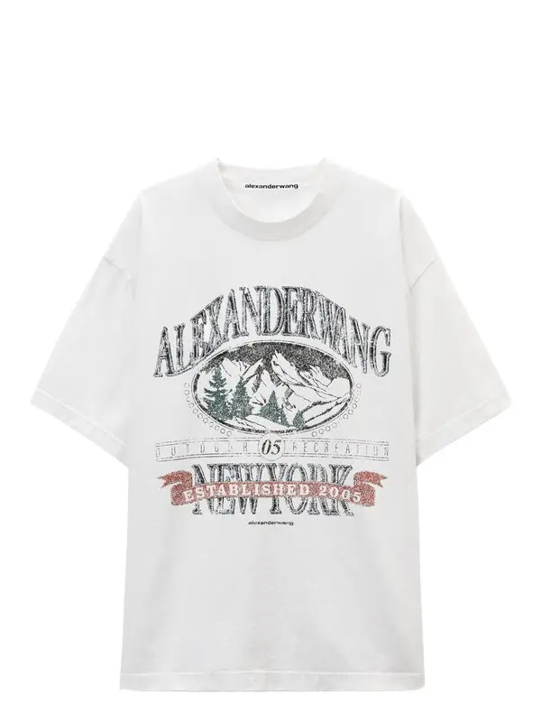 Alexander Wang Sunfade-effect Wash Jersey Tee - White